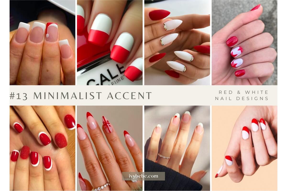 21 Captivating Red And White Nails For Every Occasion - Ivybebé