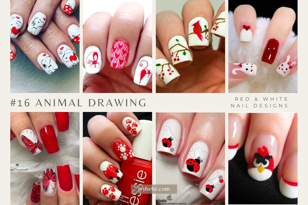 21 Captivating Red And White Nails For Every Occasion - Ivybebé
