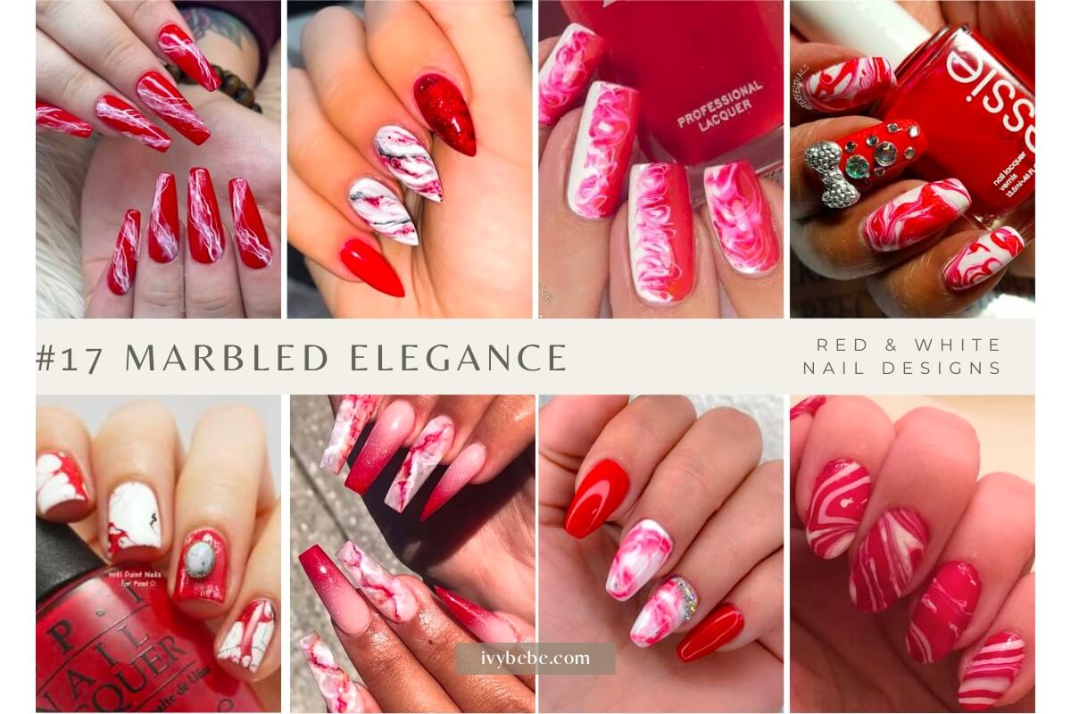 21 Captivating Red And White Nails For Every Occasion - Ivybebé