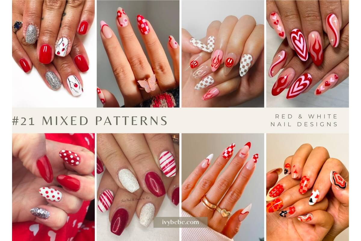 21 Captivating Red And White Nails For Every Occasion - Ivybebé