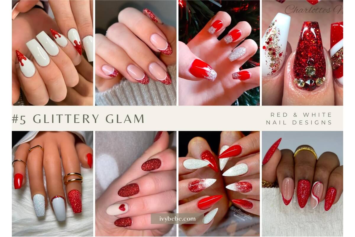 21 Captivating Red And White Nails For Every Occasion - Ivybebé