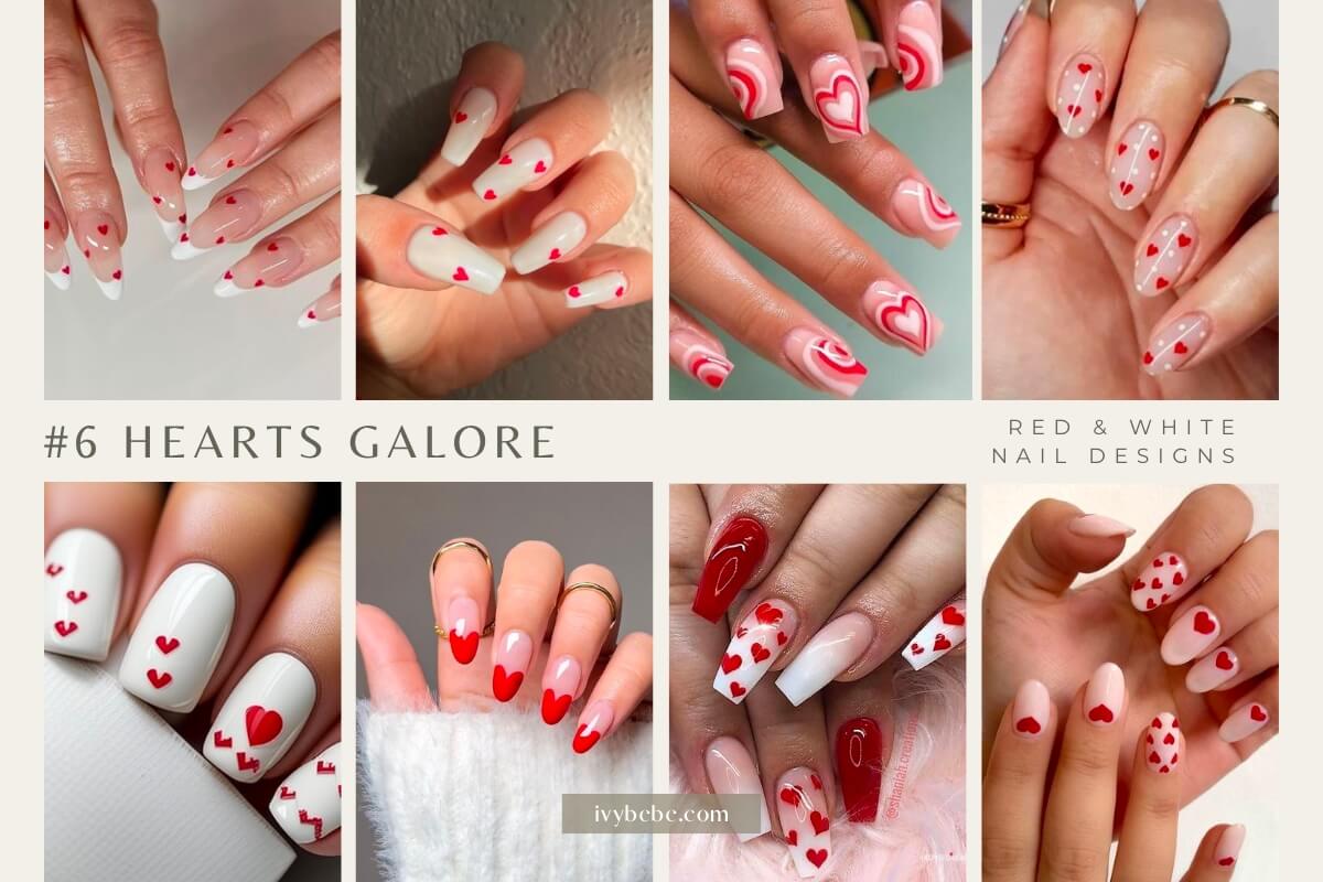 21 Captivating Red And White Nails For Every Occasion - Ivybebé
