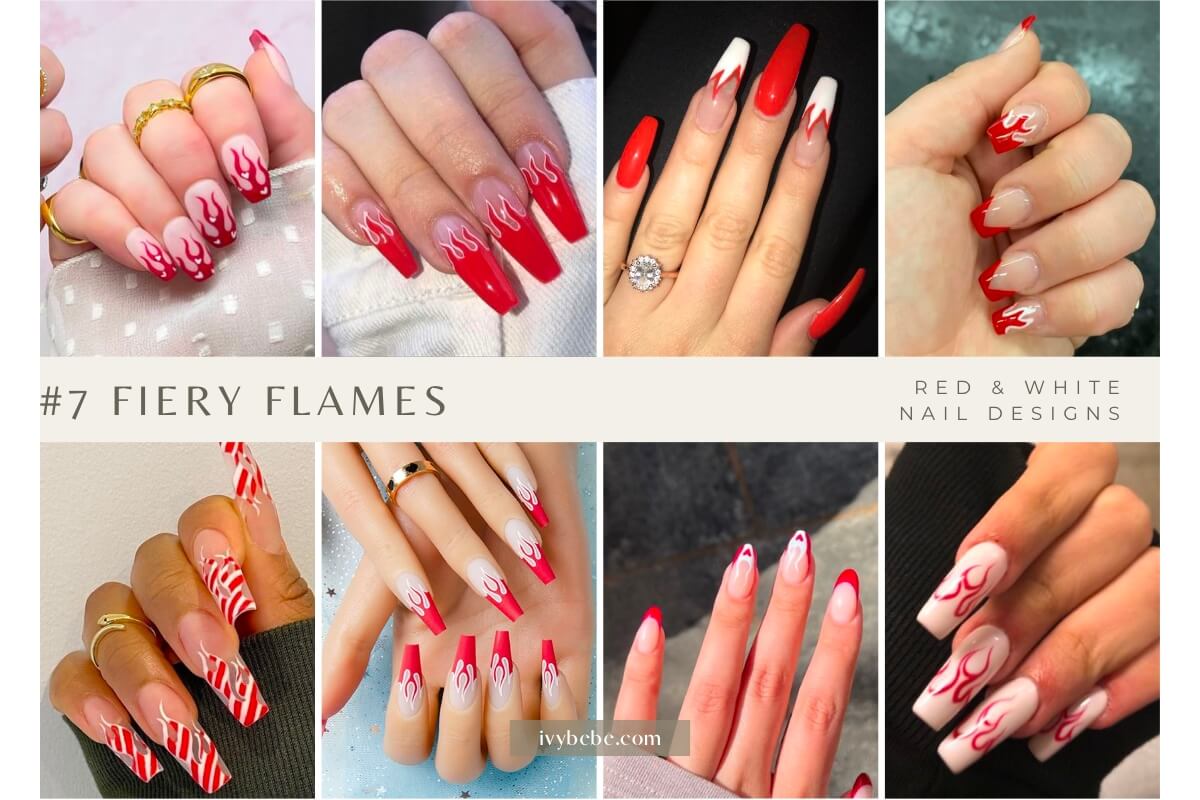 21 Captivating Red And White Nails For Every Occasion - Ivybebé