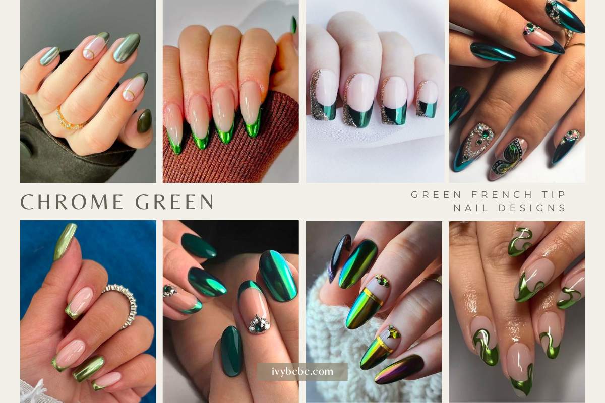 21 Dazzling Green French Tip Nails To Elevate Your Glamour - Ivybebé