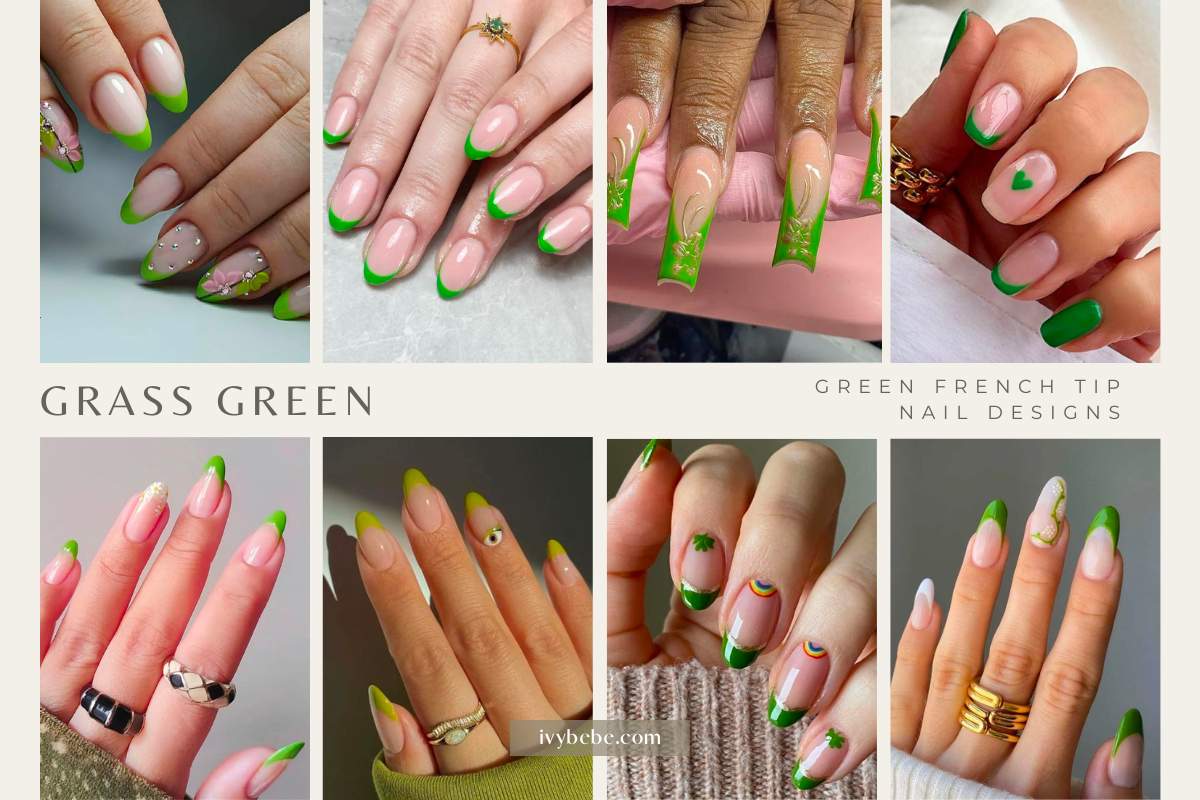 21 Dazzling Green French Tip Nails To Elevate Your Glamour - Ivybebé